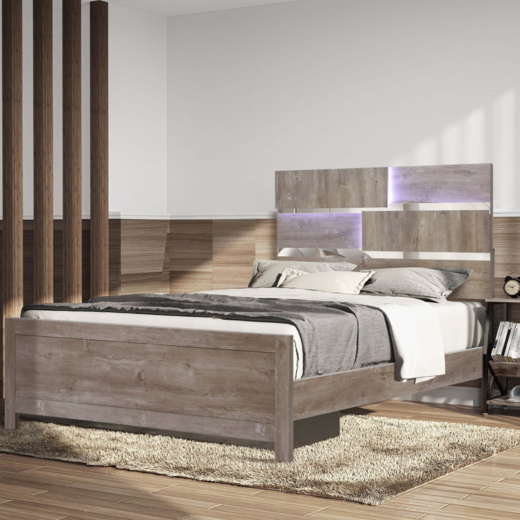 Millwood Pines Braydin Panel Platform Bed with 3 Modes LED Light | Wayfair