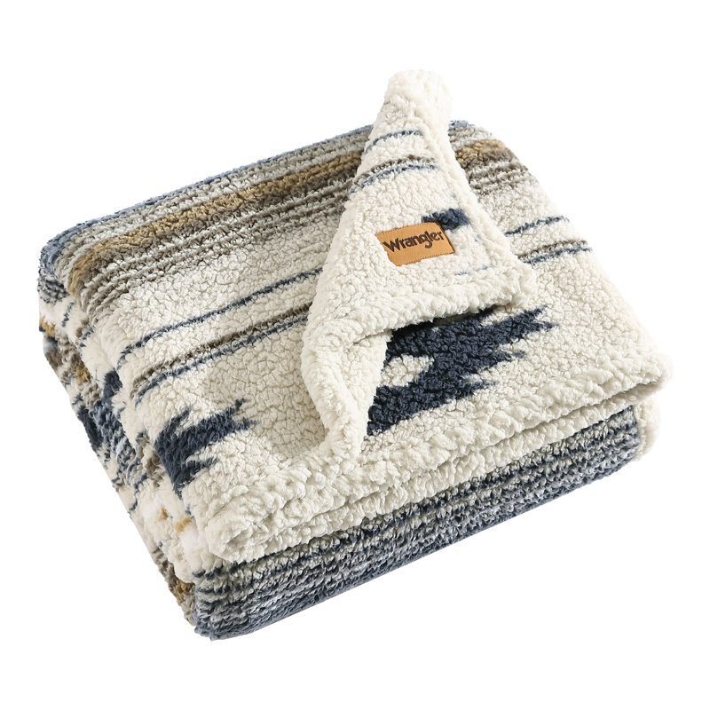 Wrangler Printed Plush Sherpa Throw Blankets "& Reviews" | Wayfair