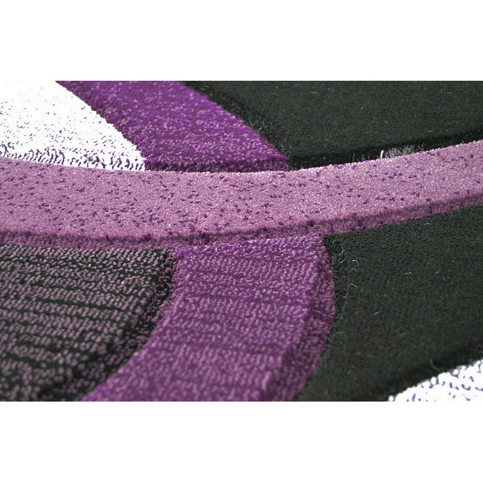 Ivy Bronx Mccampbell Performance Purple/Black Rug & Reviews | Wayfair