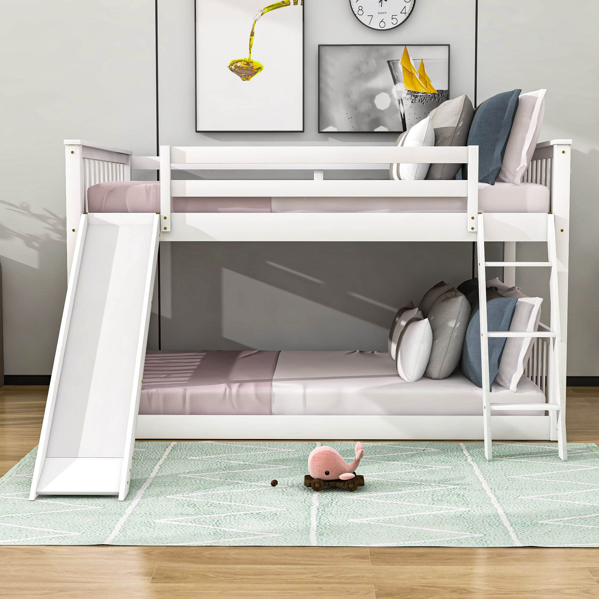 Harriet Bee Lit superposé double au-dessus de double avec glissière ...