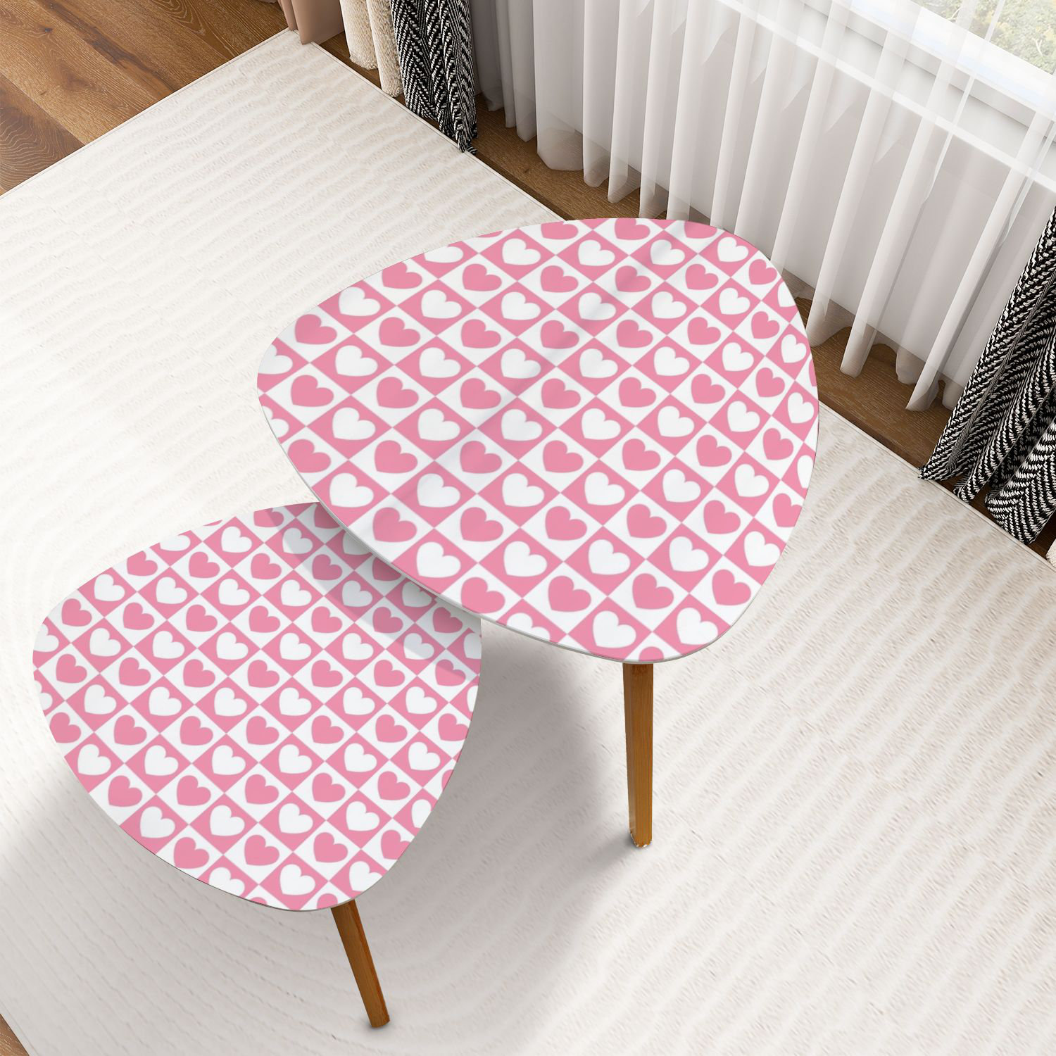 East Urban Home Triangle Nesting Coffee Table Set of 2 seamless chess ...