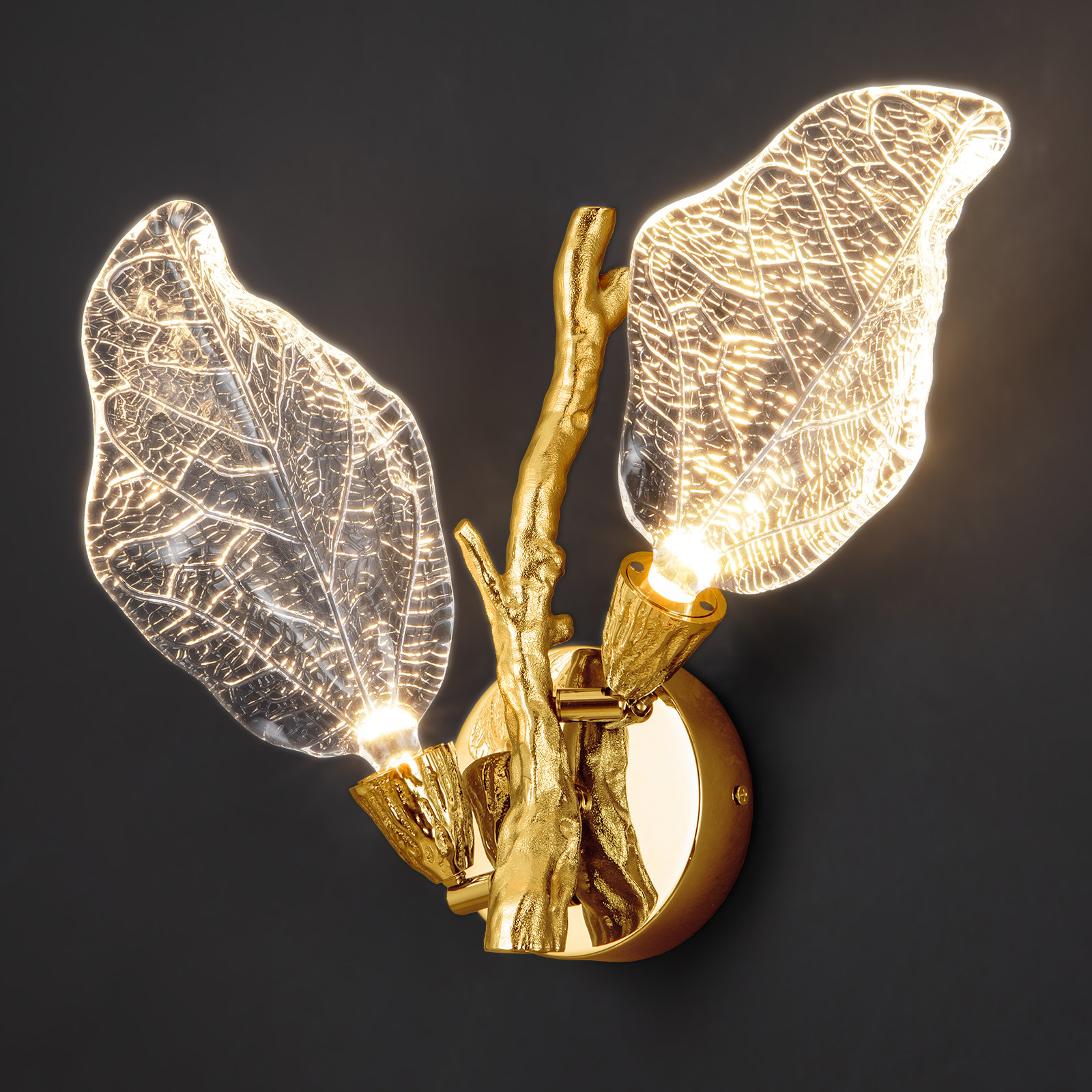 Everly Quinn Led Leaf Wall Sconces For Living Room Vanity Lighting ...