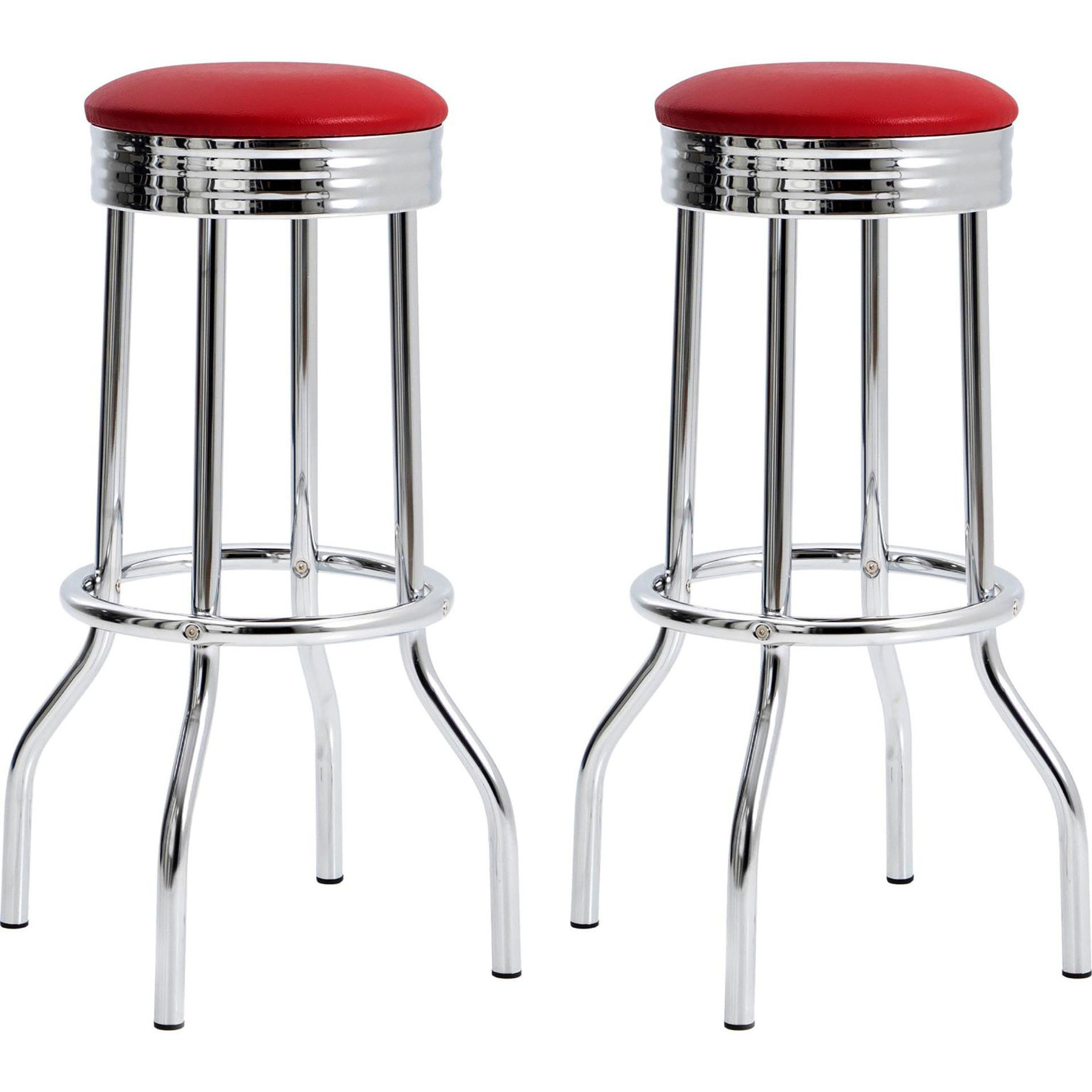 George Oliver 2pcs Bar Seats - Contemporary With Retro Diner 1950s ...