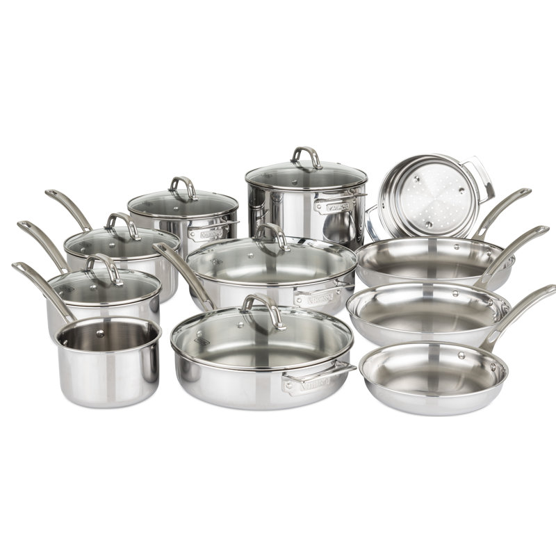 Viking 3-Ply 17 Piece Stainless Steel Cookware Set & Reviews | Perigold