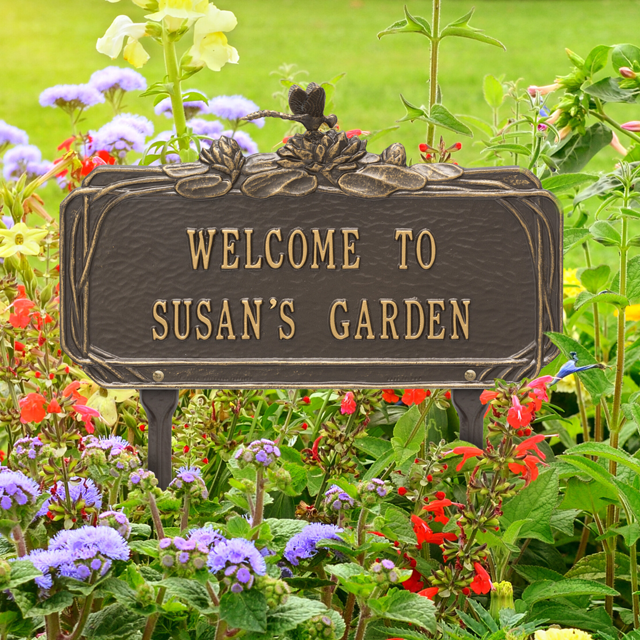 Whitehall Products Dragonfly Personalized Garden Sign & Reviews | Wayfair