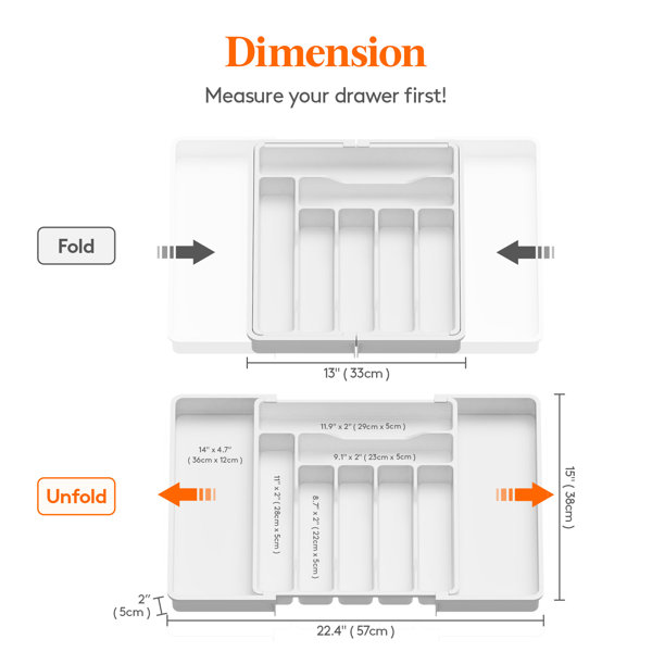 Rebrilliant Silverware Drawer Organizer, Expandable Utensil Organizer ...