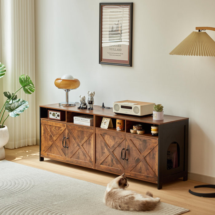 Tucker Murphy Pet™ 63"W TV Stand Furniture & Hidden Litter Box ...