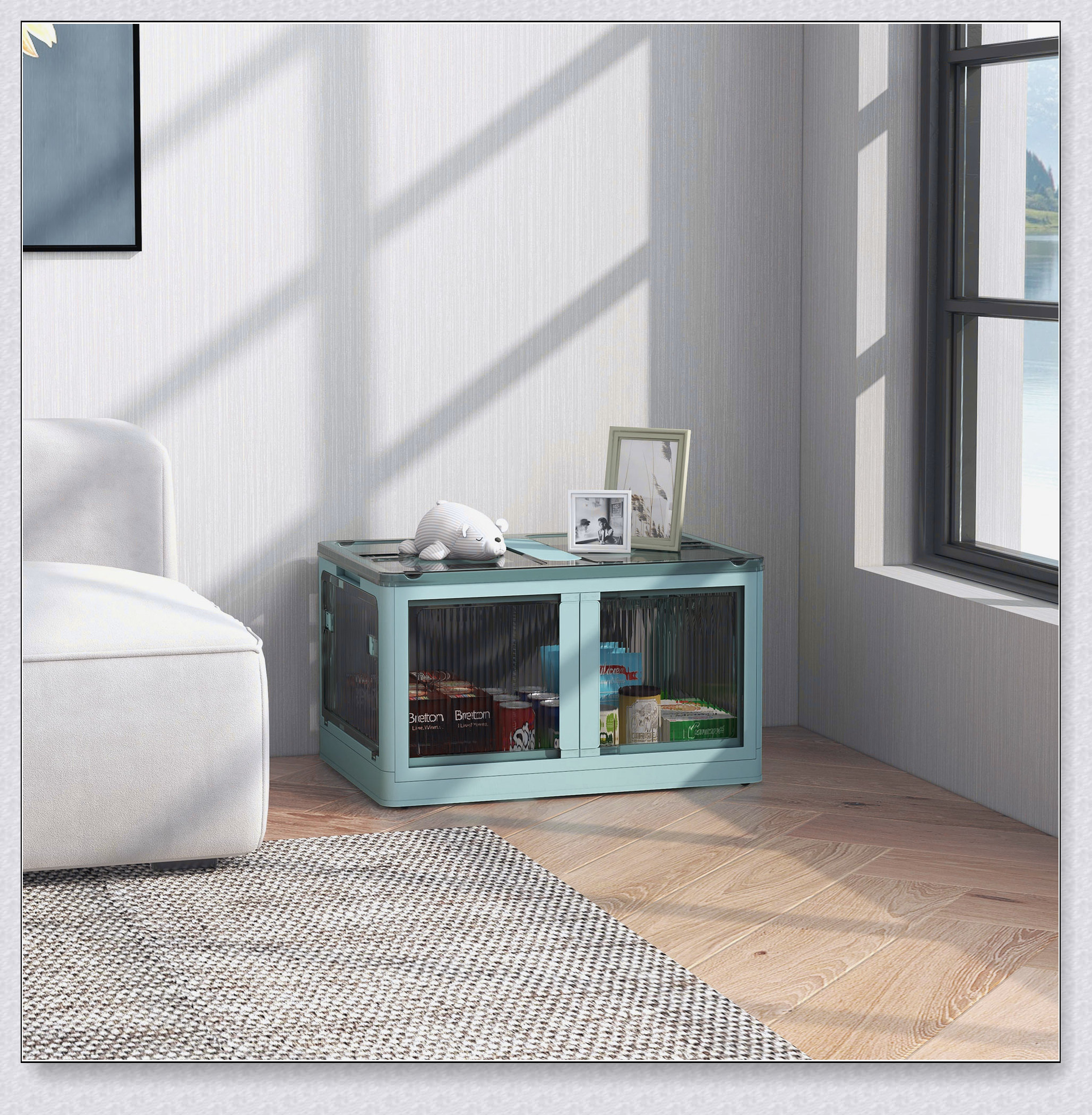 Wrought Studio™ HOMCOM Stackable Semi-Transparent Storage Bins With ...