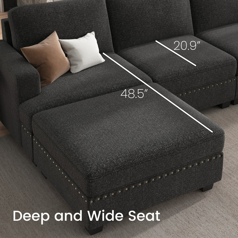 Wade Logan Anureet Modular Sectional with Storage Ottoman & Reviews ...