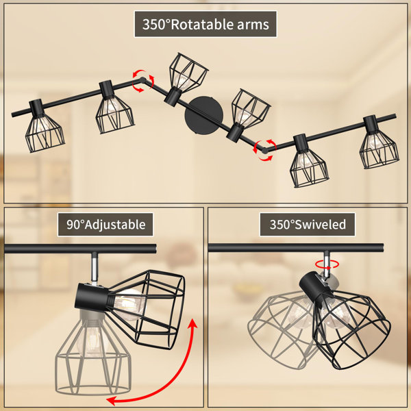 OLHAV 6-Light Track Lighting Kits, Adjustable Track Lighting Fixtures ...