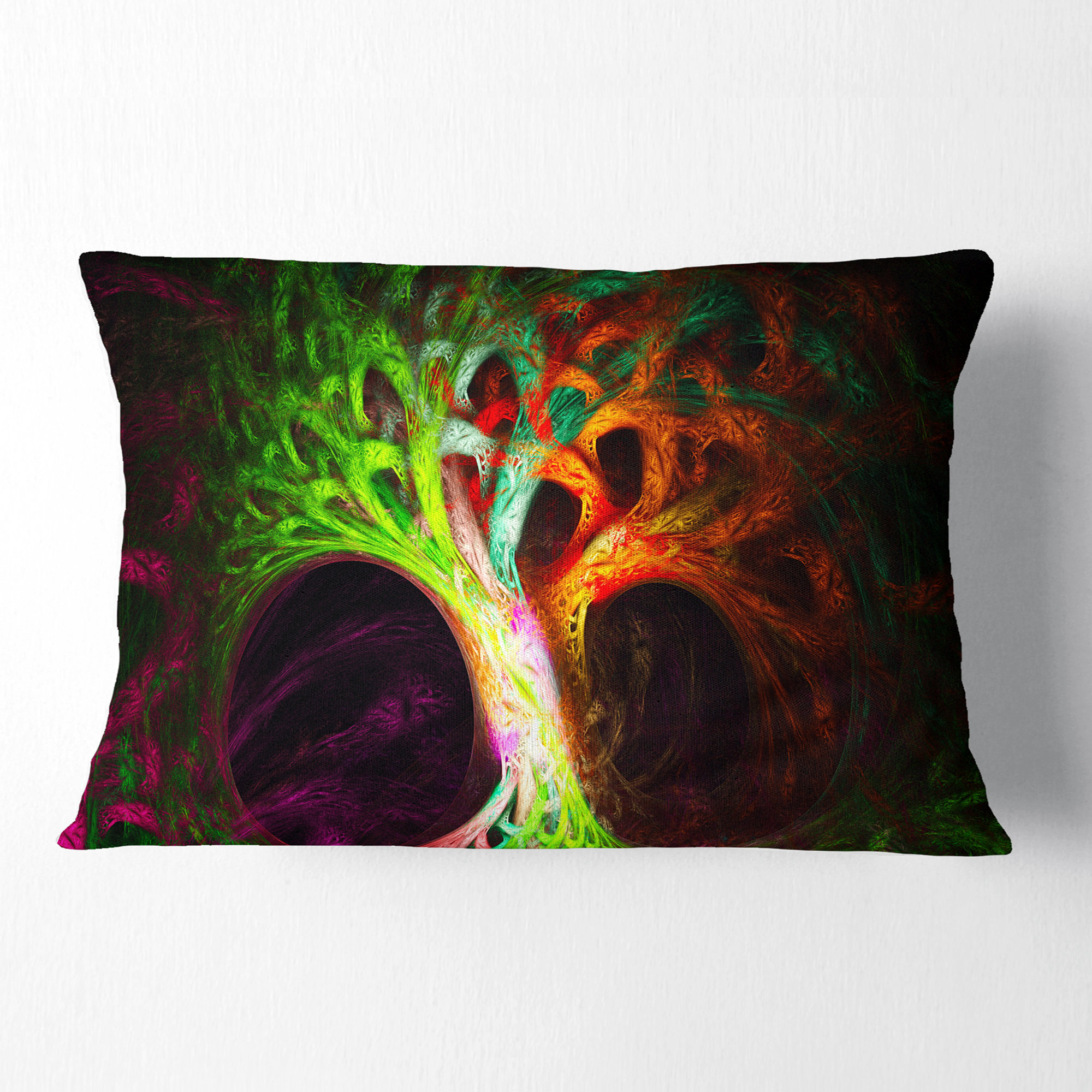 Design Art Abstract Magical Psychedelic Tree Lumbar Pillow | Wayfair