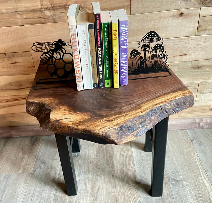 Millwood Pines Unique Live Edge Solid Walnut Wood Side Table | Wayfair