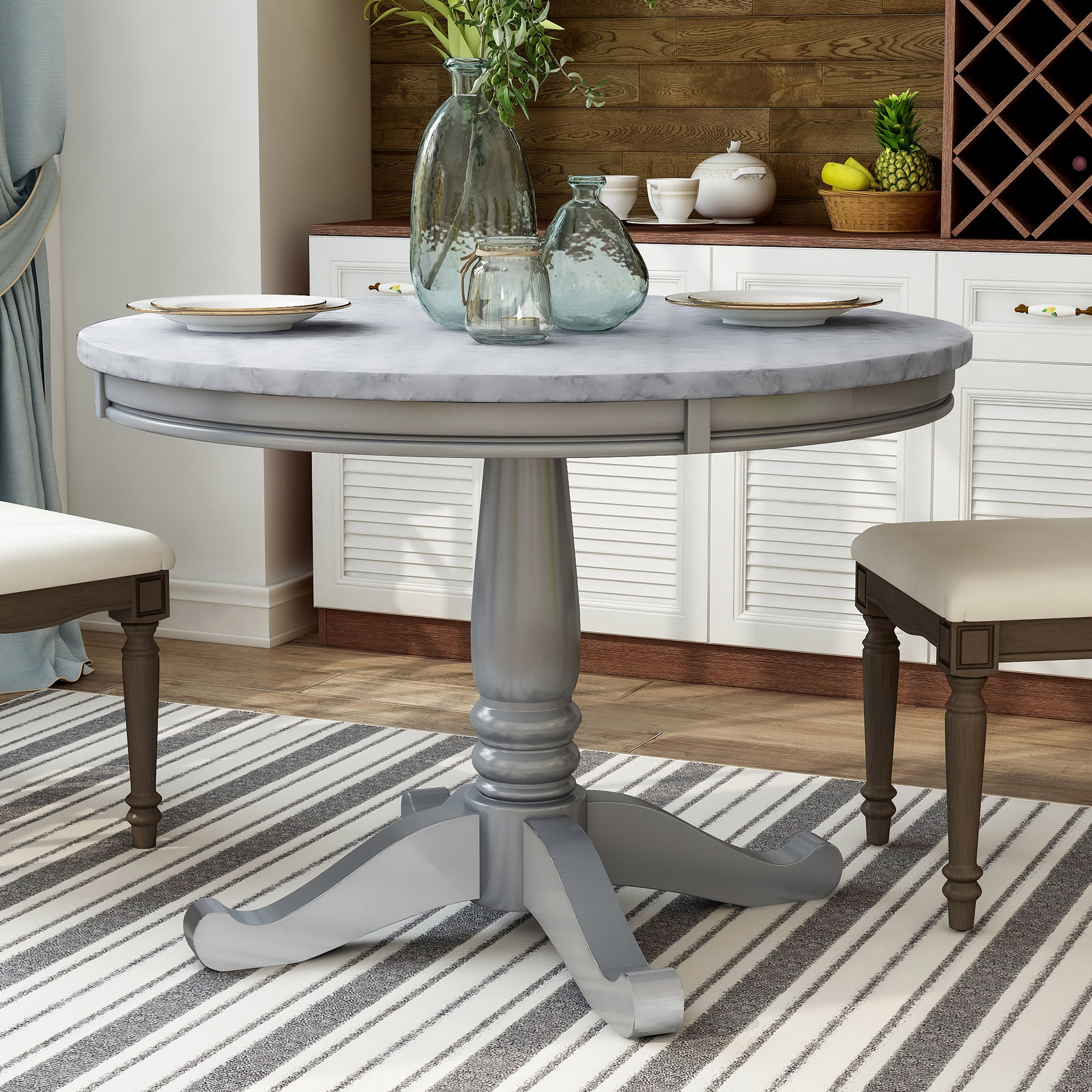 Laurel Foundry Modern Farmhouse® Jorgenson Pedestal Dining Table | Wayfair