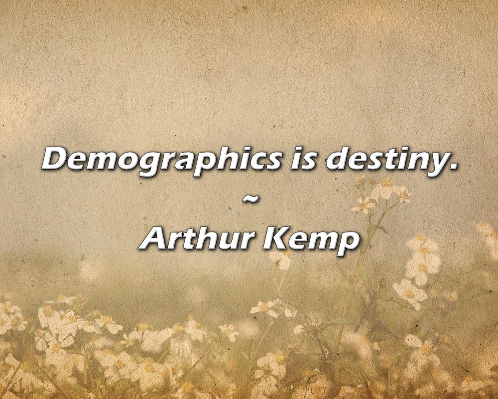 Astoria Grand Artsy Quote "Demographics is destiny." By Arthur Kemp ...