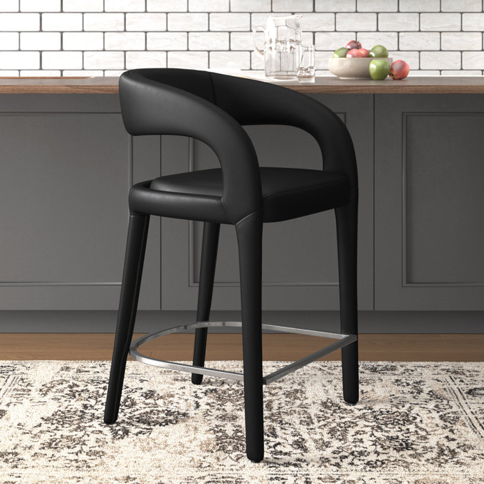 Wade Logan® Arthur-William Faux Leather Counter Stool & Reviews | Wayfair