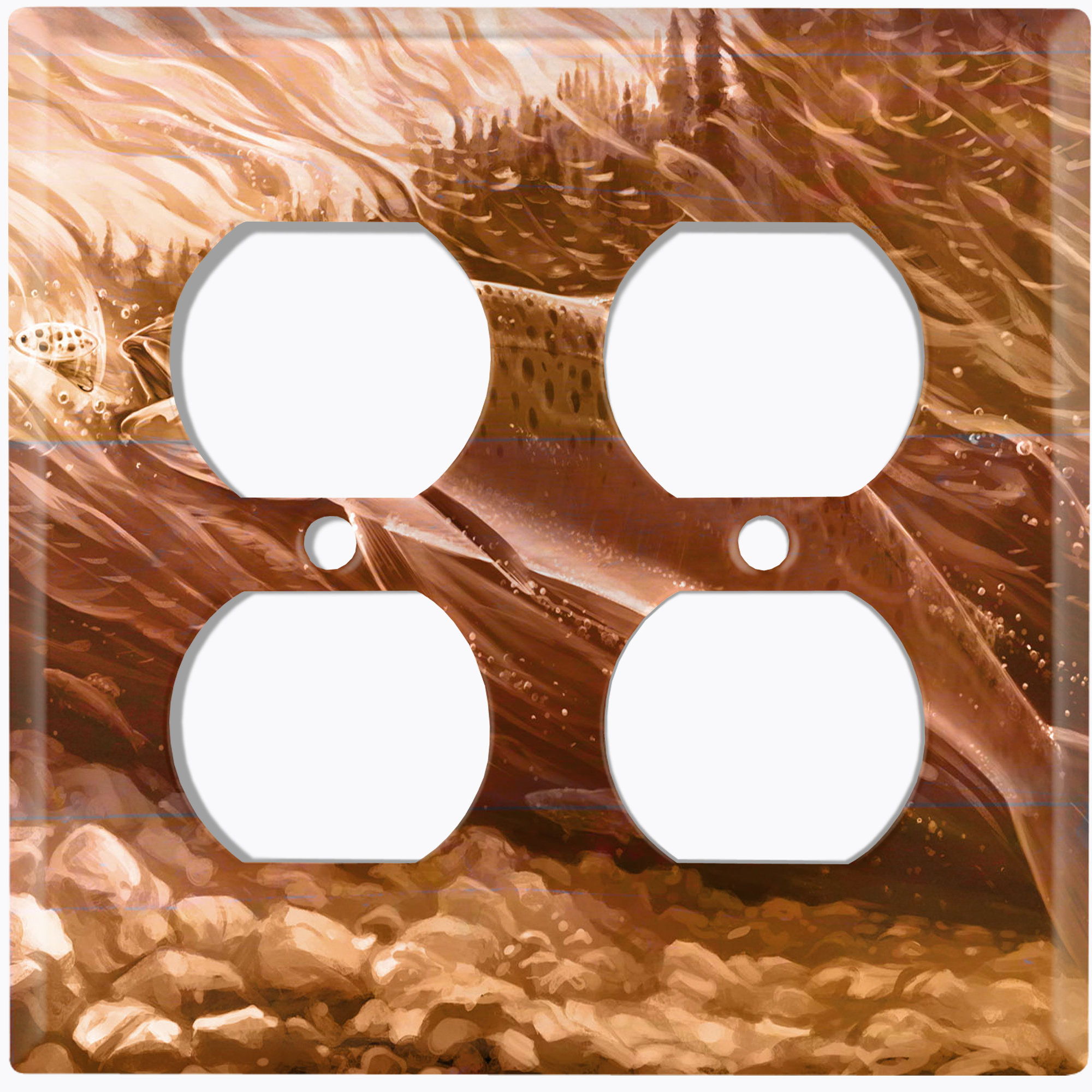 WorldAcc Metal Light Switch Plate Outlet Cover (Trophy Fishing Trout ...