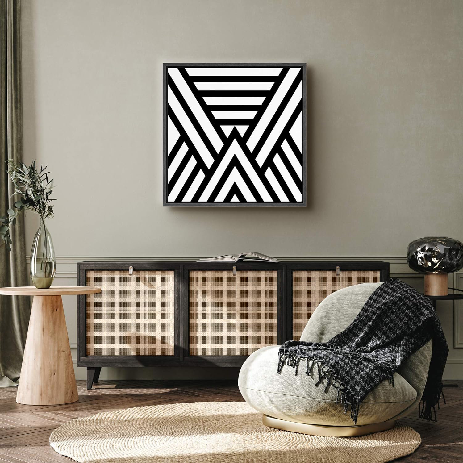 wall26 " 3D Optical Illusion Triangle Line Art Pattern Abstract Shapes ...