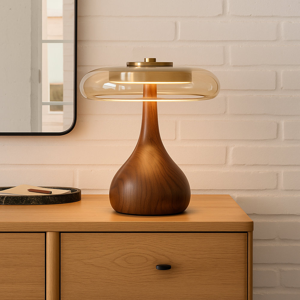 Redefine Hardware Franko Modern LED Wood Table Lamp Dimmable Tall | Wayfair