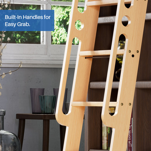 WFX Utility™ 7 - Step Wood Rolling Ladder | Wayfair