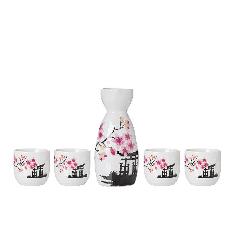 Wildon Home® 5-Piece Sake Set, Durable Ceramic Japanese Sake Set With 1 ...