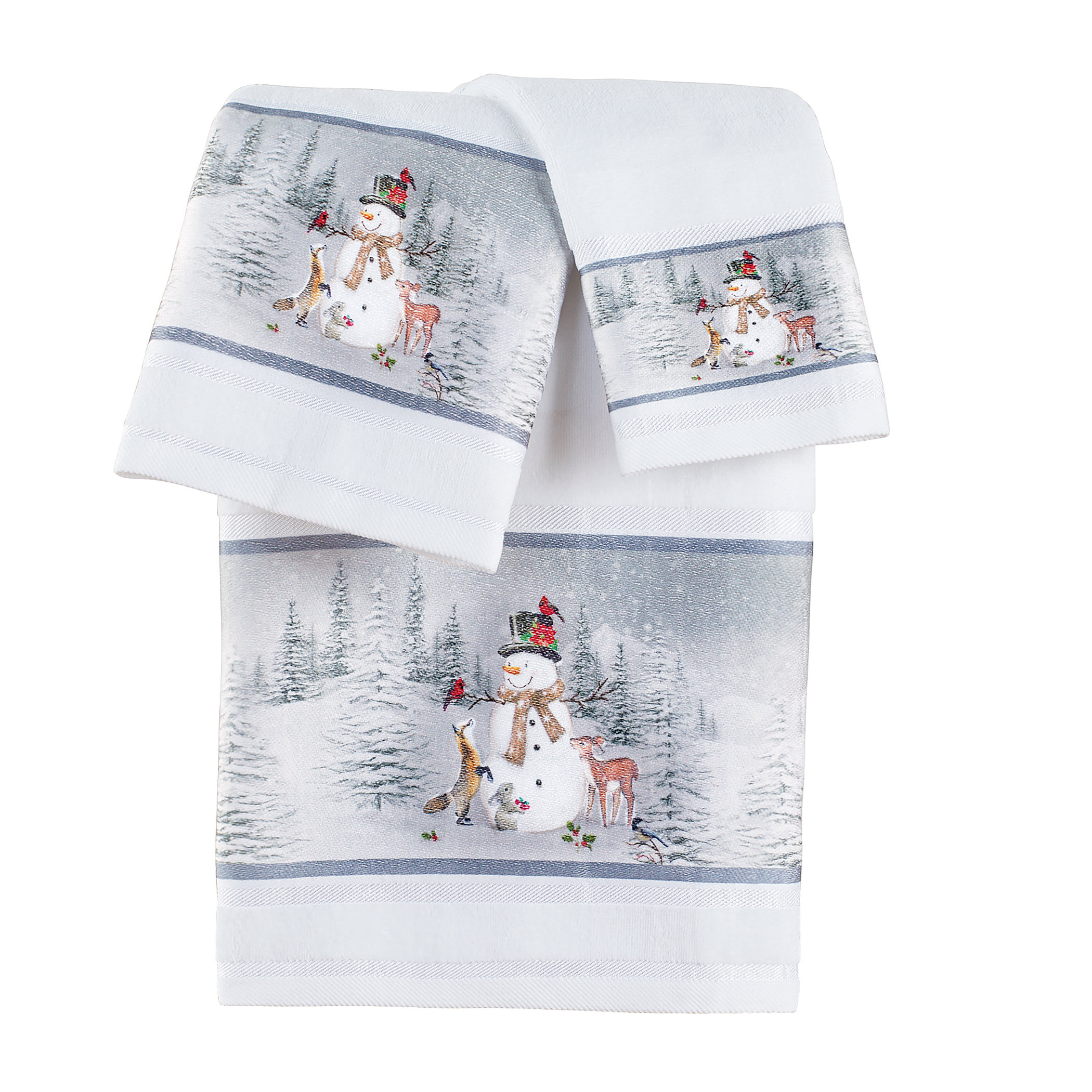 The Holiday Aisle® Dormon Snowman & Friends 3 Piece Towel Set & Reviews ...
