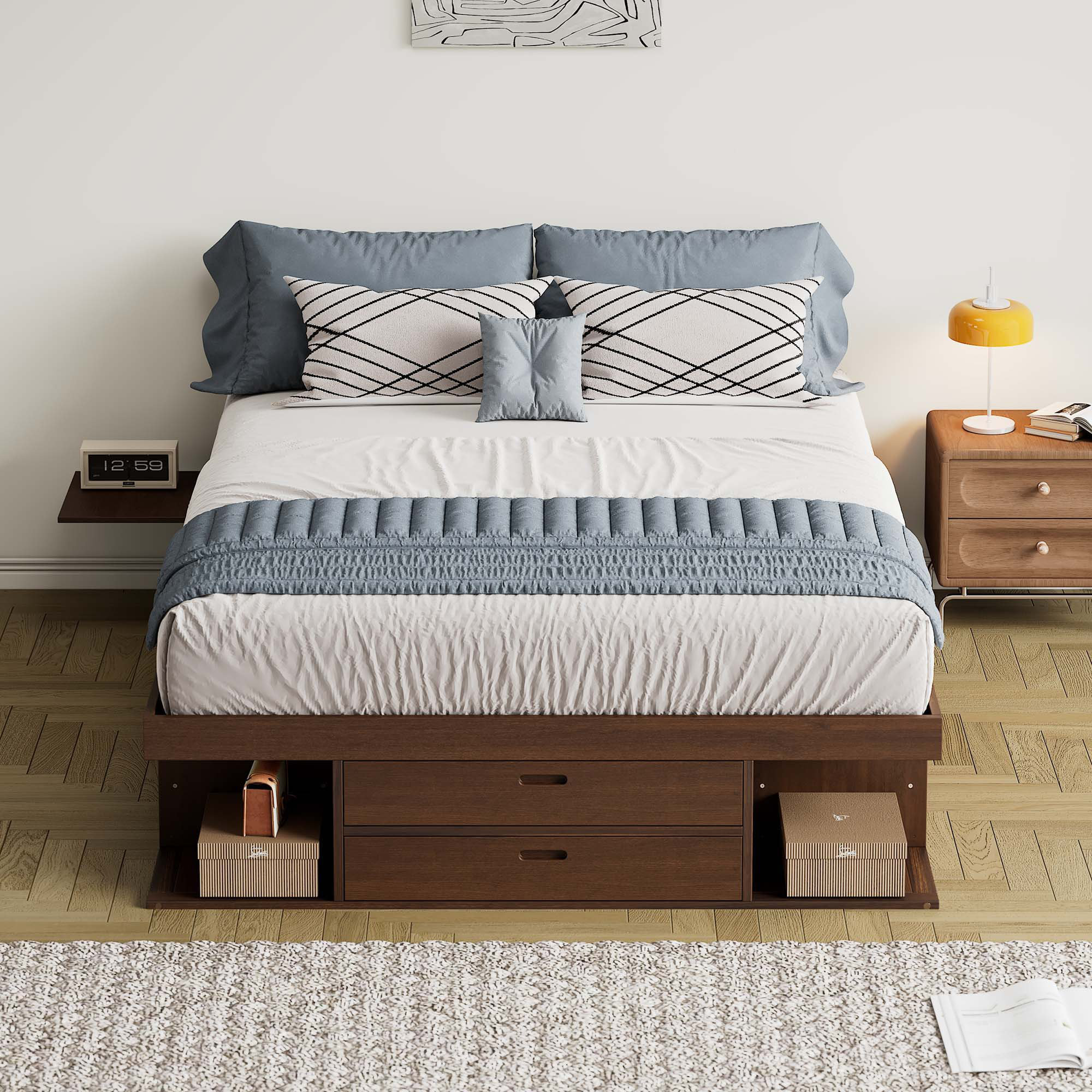 Lark Manor Lazo Storage Platform Bed Frame With Multiple Drawers And ...