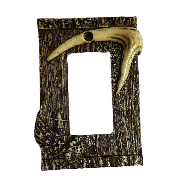 De Leon Collections Polyresin Deer Antler Aged Wood Accent 1-Gang ...