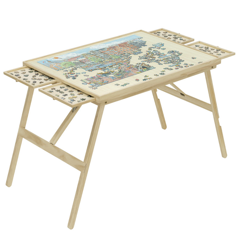 Rose Home Fashion 1500 Pieces Portable Jigsaw Puzzle Table with Drawers ...