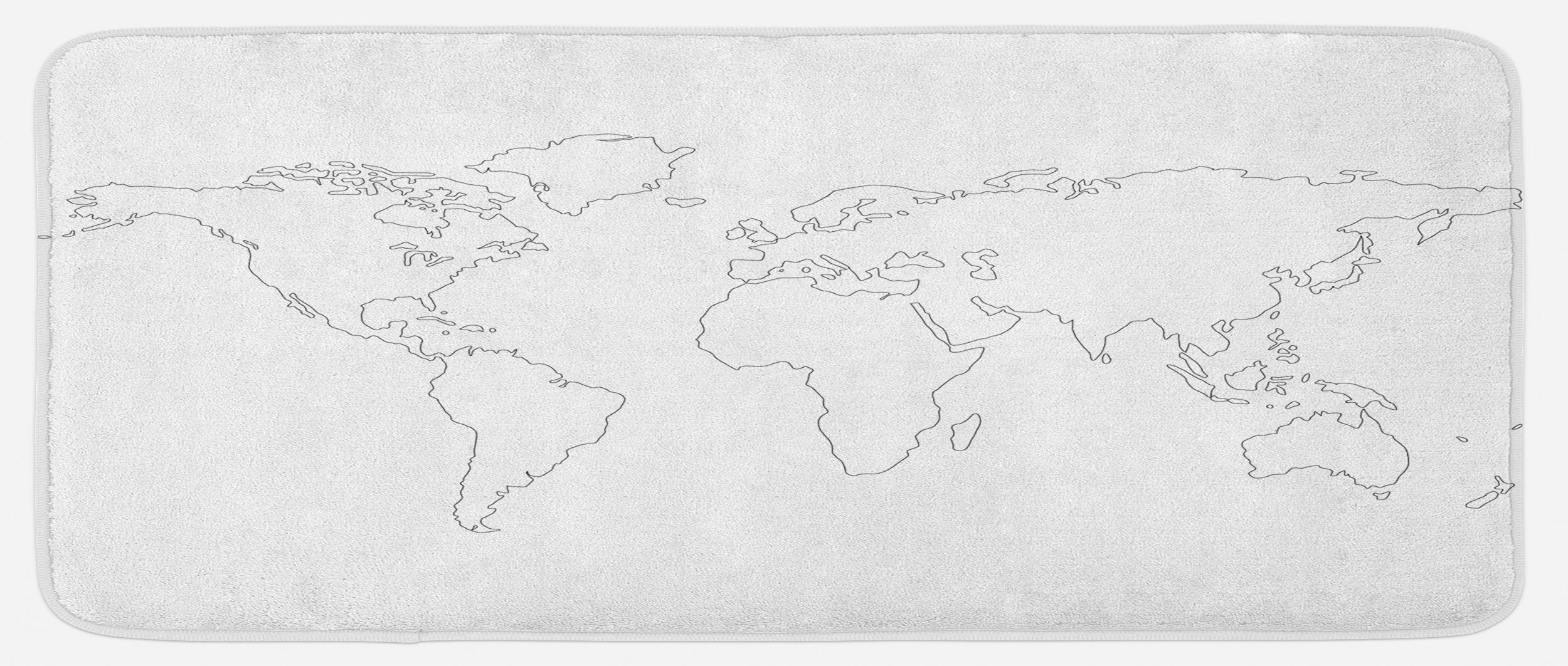 East Urban Home Simplistic Design World Map Outline With Thin Black ...