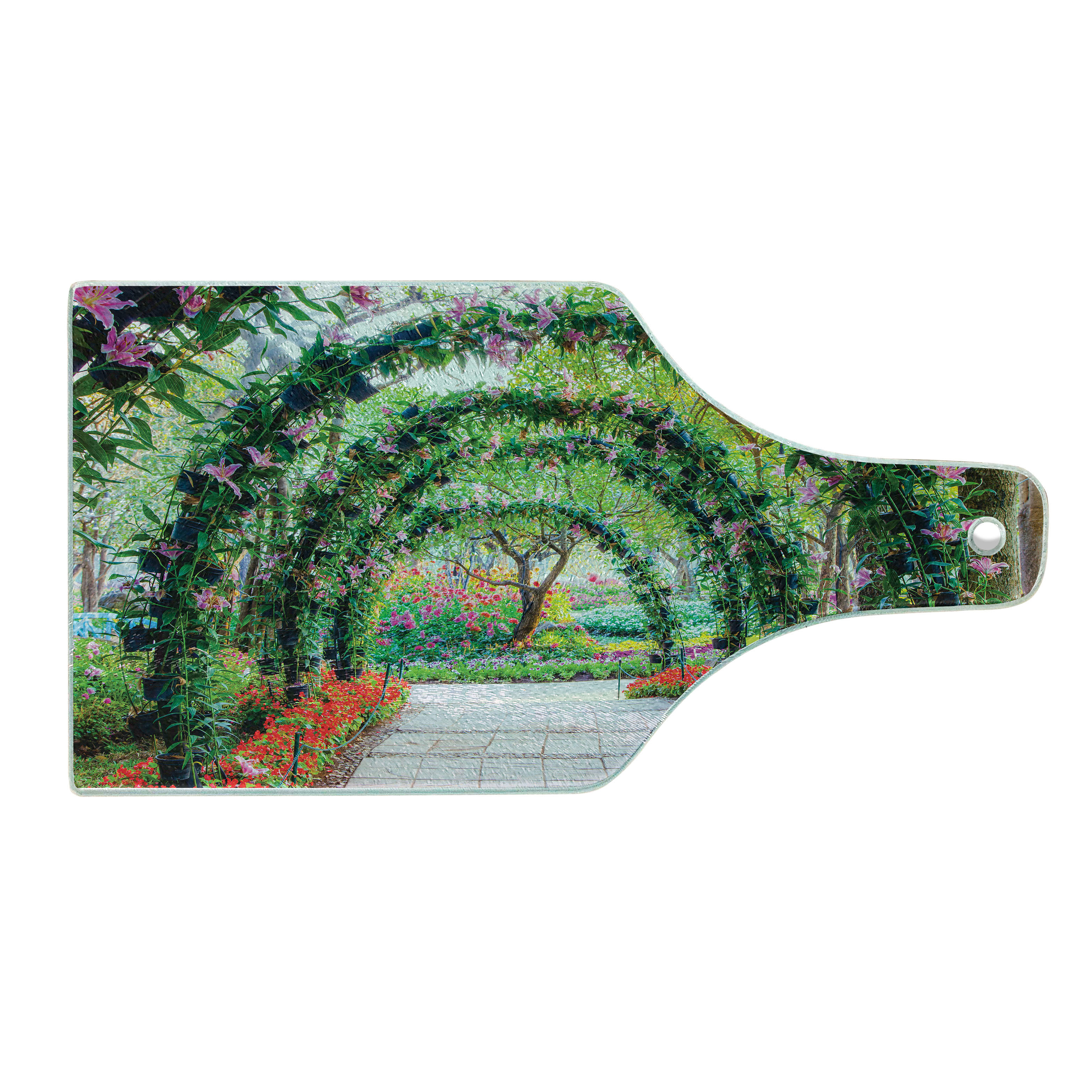 Ambesonne Garden Tempered Glass Cutting Board Flower Arches Plants ...