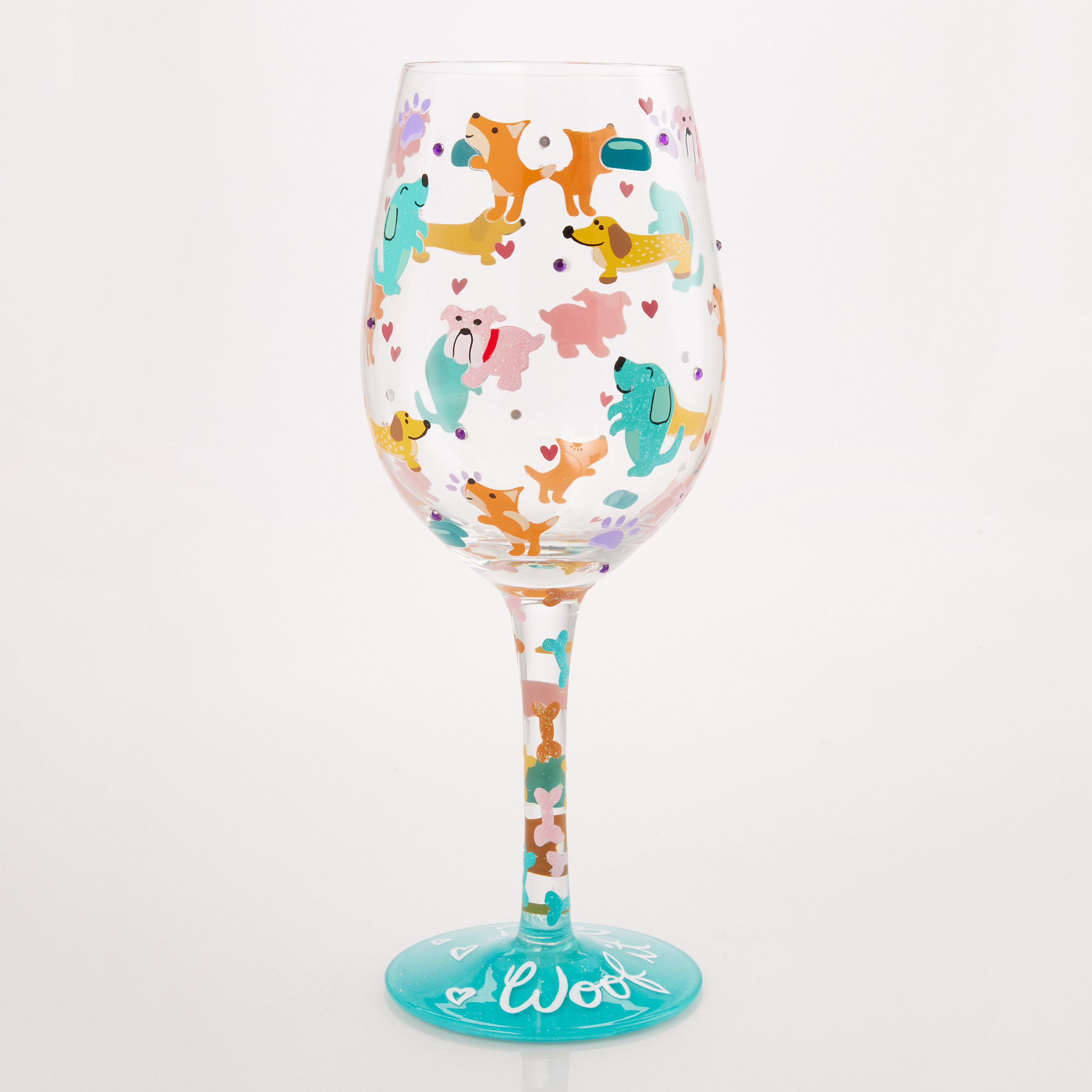 enesco Lolita Woof it Up Hand Painted Wine Glass 15oz | Wayfair