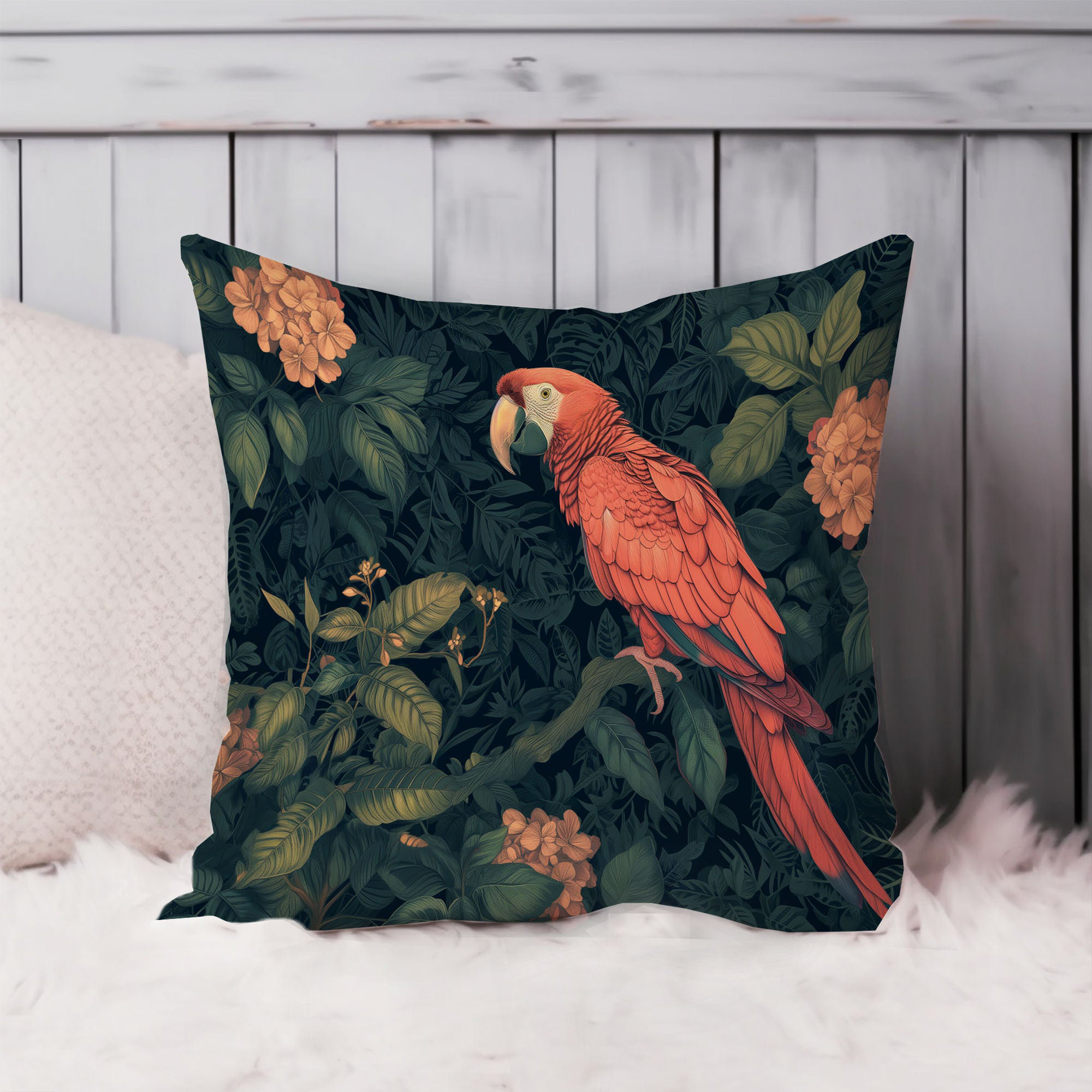 Ethan Taylor Animals William Morris Parrot I Cottage Throw Pillow Cover ...