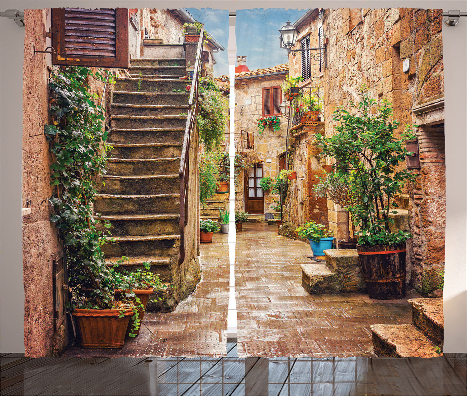 East Urban Home Italian Semi-Sheer Rod Pocket Curtain Panels & Reviews ...