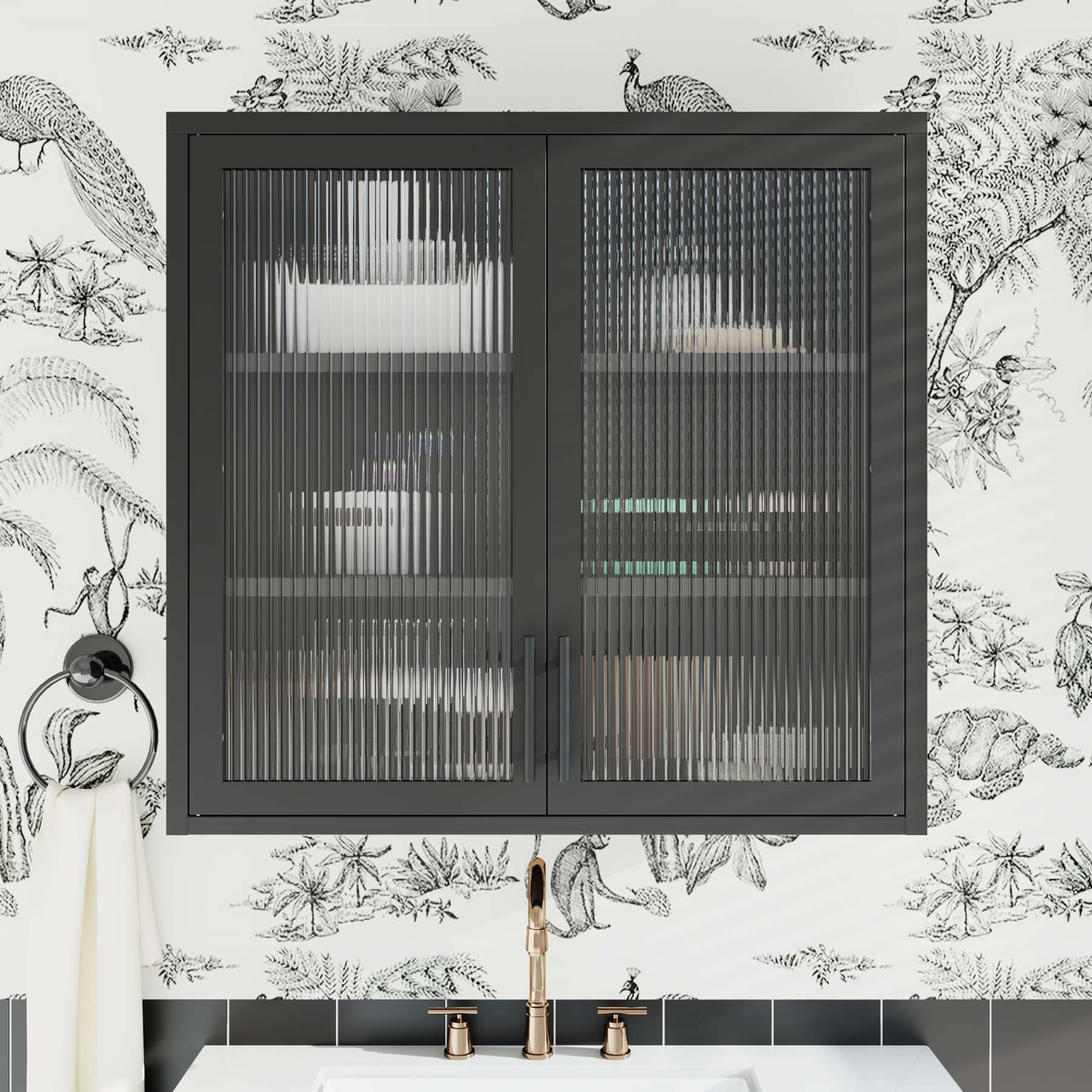 Latitude Run® Retro Style Wall Mounted Cabinet Table-Top Storage ...