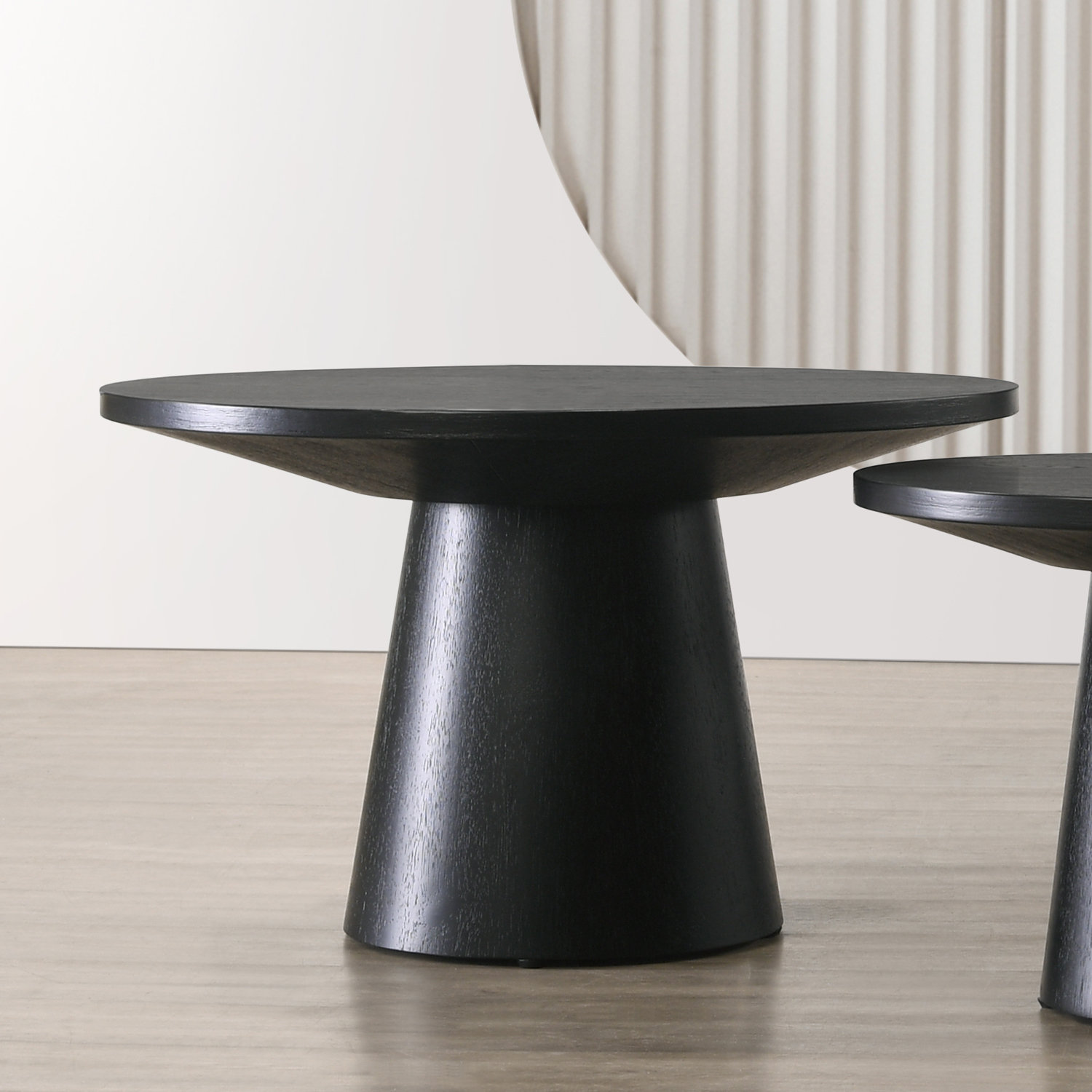 Brayden Studio® 29-Inch Round Coffee Table In Ebony Black | Wayfair