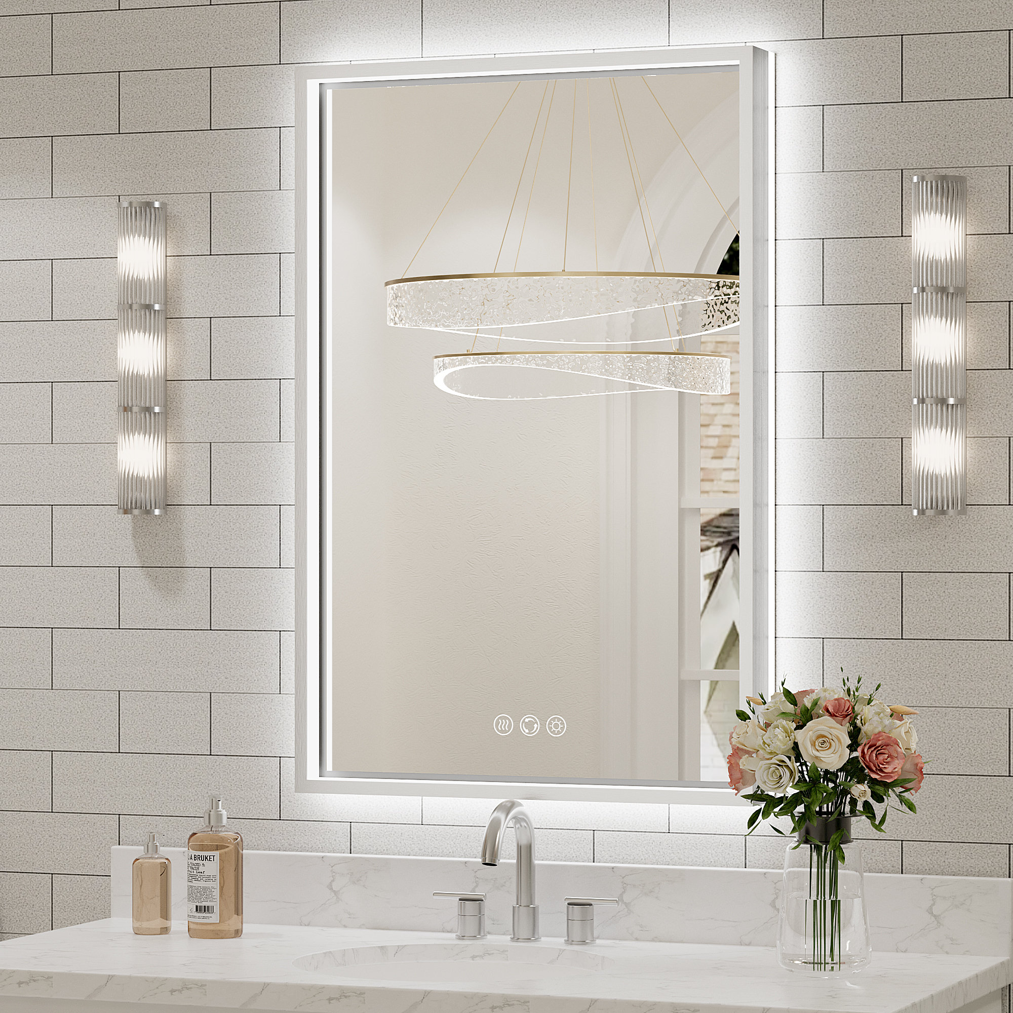 Wrought Studio™ Frontlit & Backlit Bathroom Vanity Mirror LED Lights ...