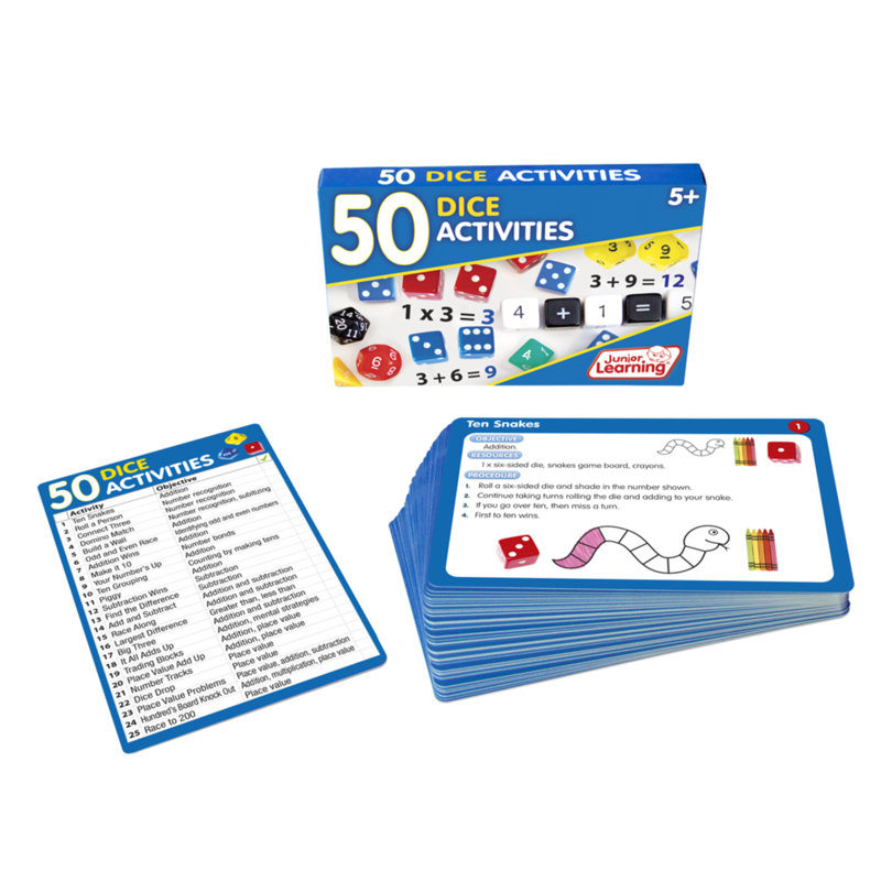 Junior Learning 50 Dice Activities Learning Game | Wayfair