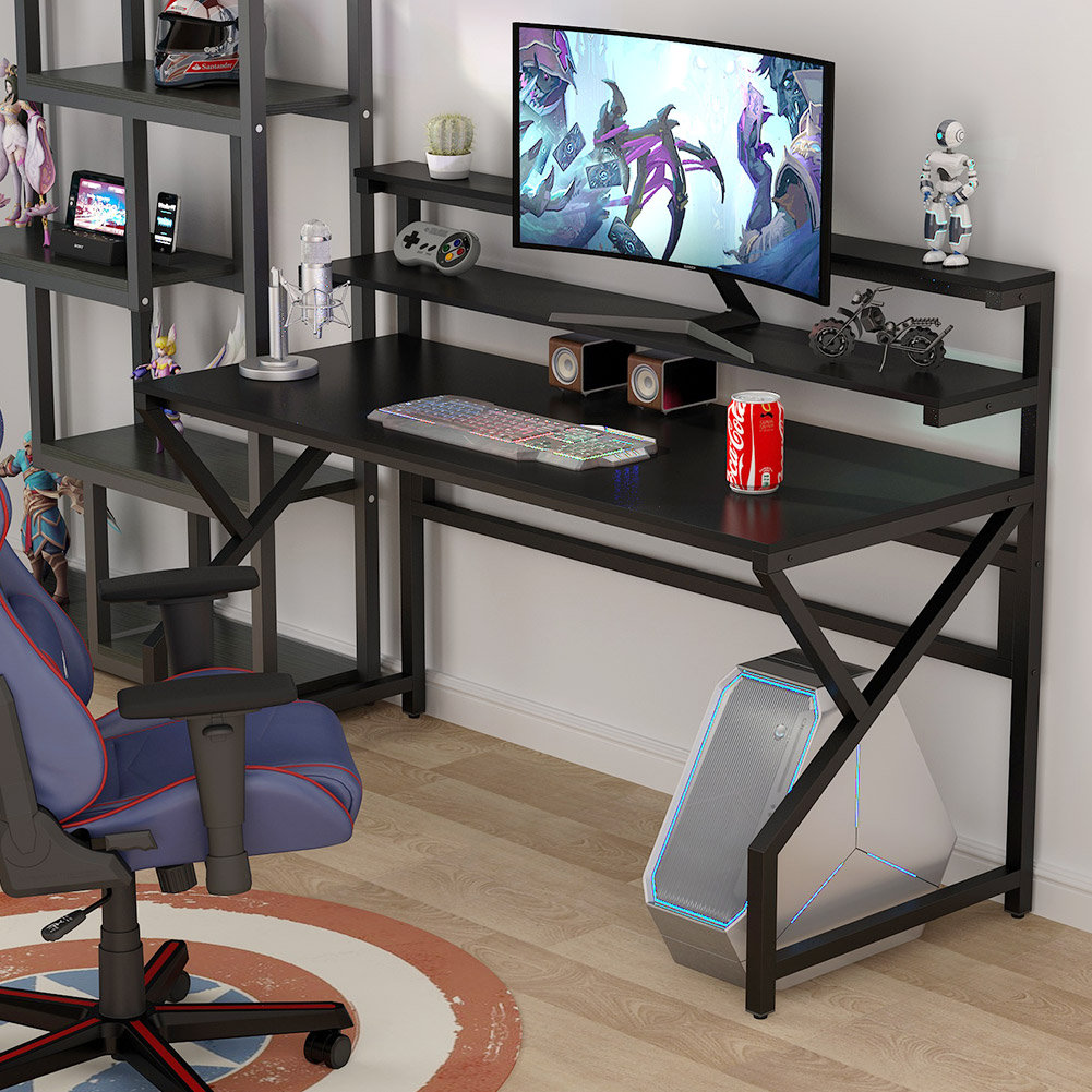 Inbox Zero Computer Gaming Desk With Monitor Stand & Reviews - Wayfair ...