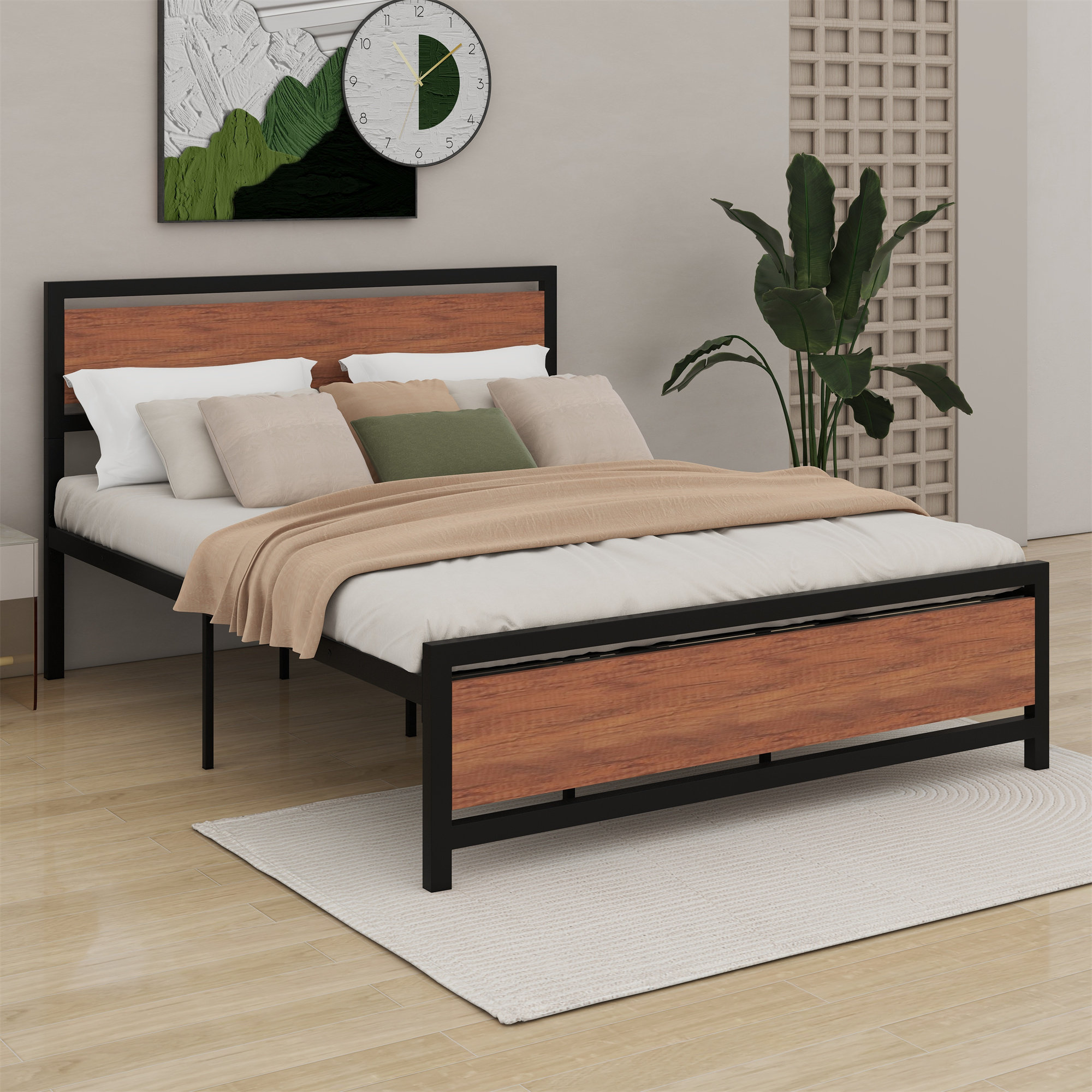 17 Stories Flurina Metal Panel Bed | Wayfair