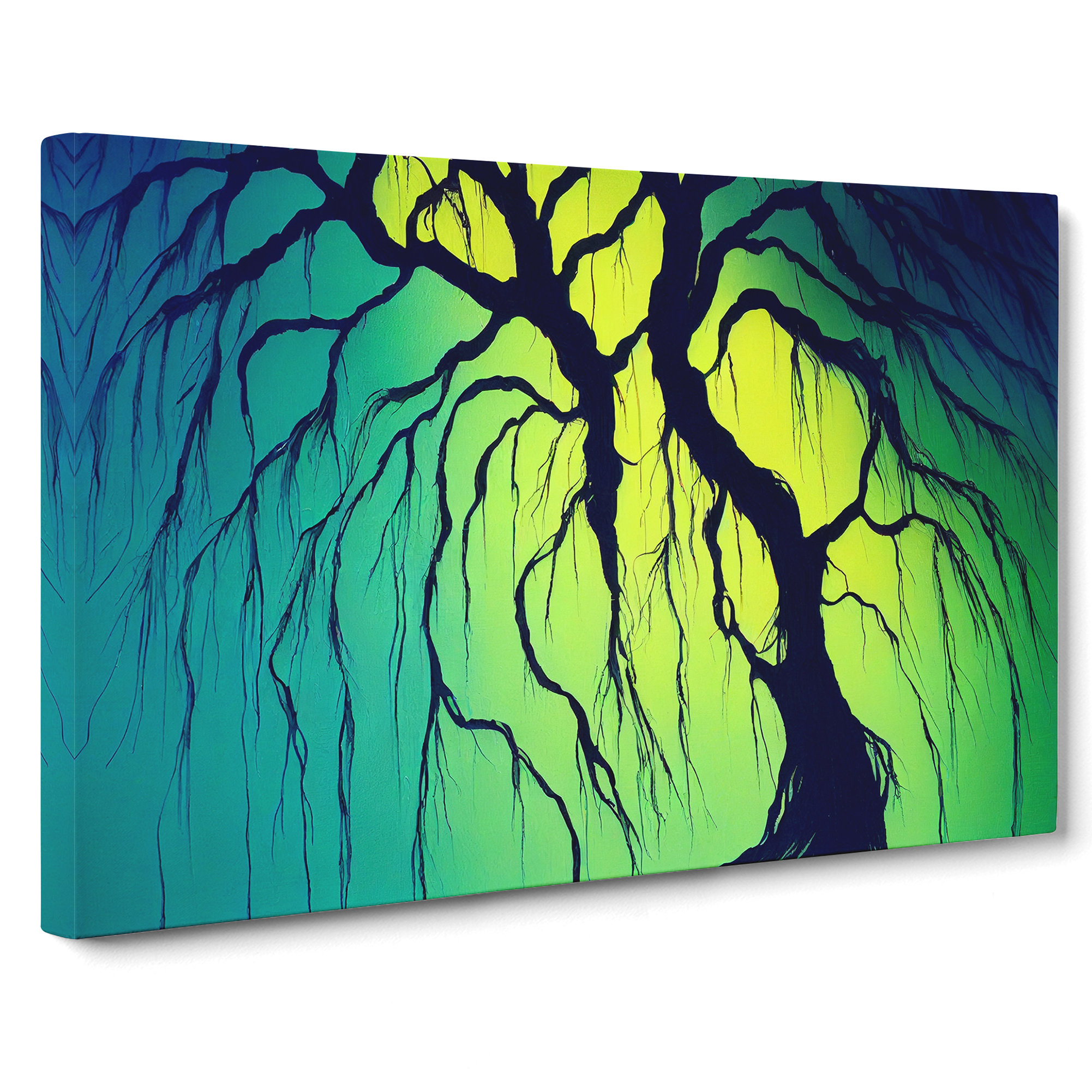 ClassicLiving Handsome Weeping Willow Tree Abstract - Wrapped Canvas ...