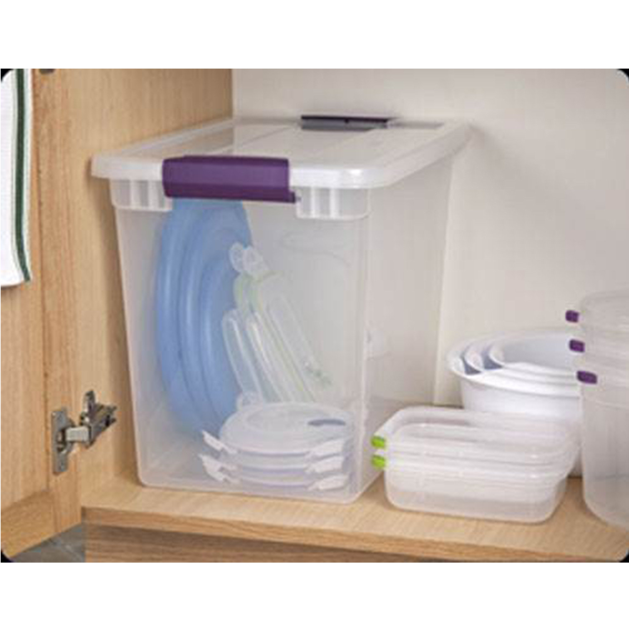 Sterilite Plastic Storage Containers with Latching Lids, Clear ...