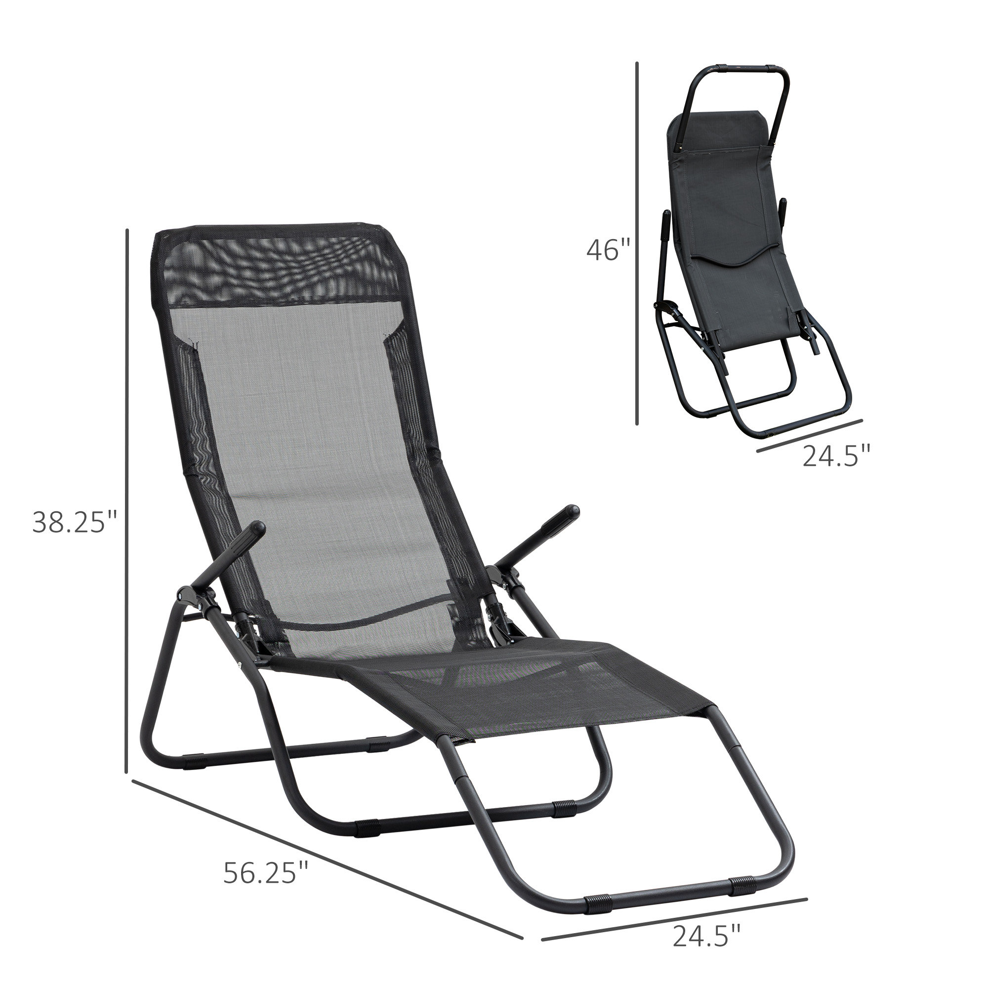 Outsunny Sling Rocking Chair Zero Gravity Sun Lounger Folding Chaise ...
