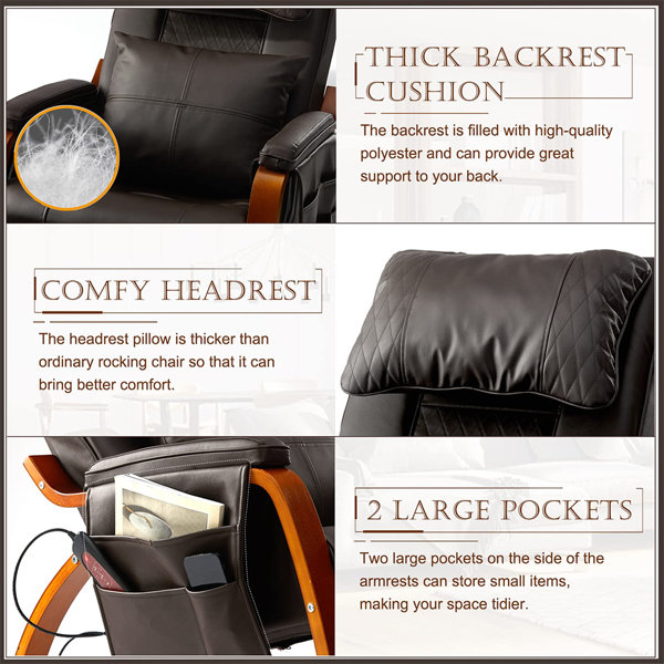 Corrigan Studio® Multifunctional Massage Rocking Chair, Leather Lounge ...