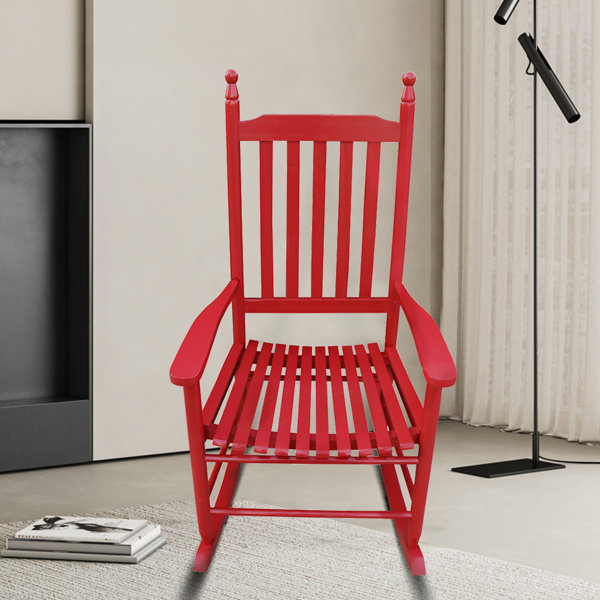Winston Porter Bromwyn Solid Wood Rocking Chair | Wayfair