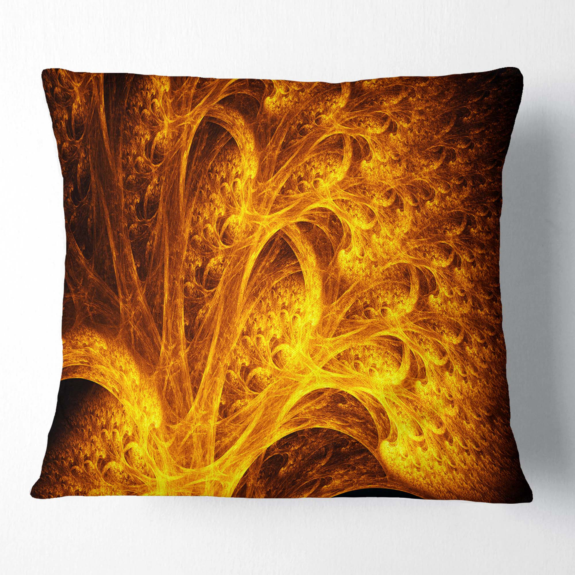 Design Art Magical Yellow Psychedelic Tree - Abstract Printed Pillow ...
