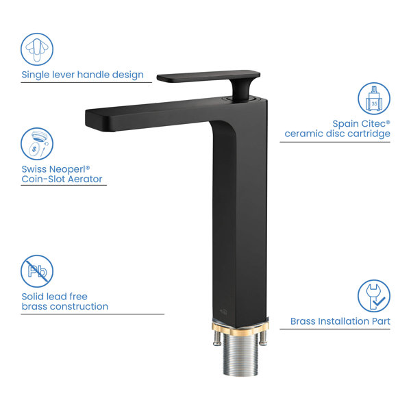 KIBI USA Infinity Vessel Sink Faucet Single-handle Bathroom Faucet ...