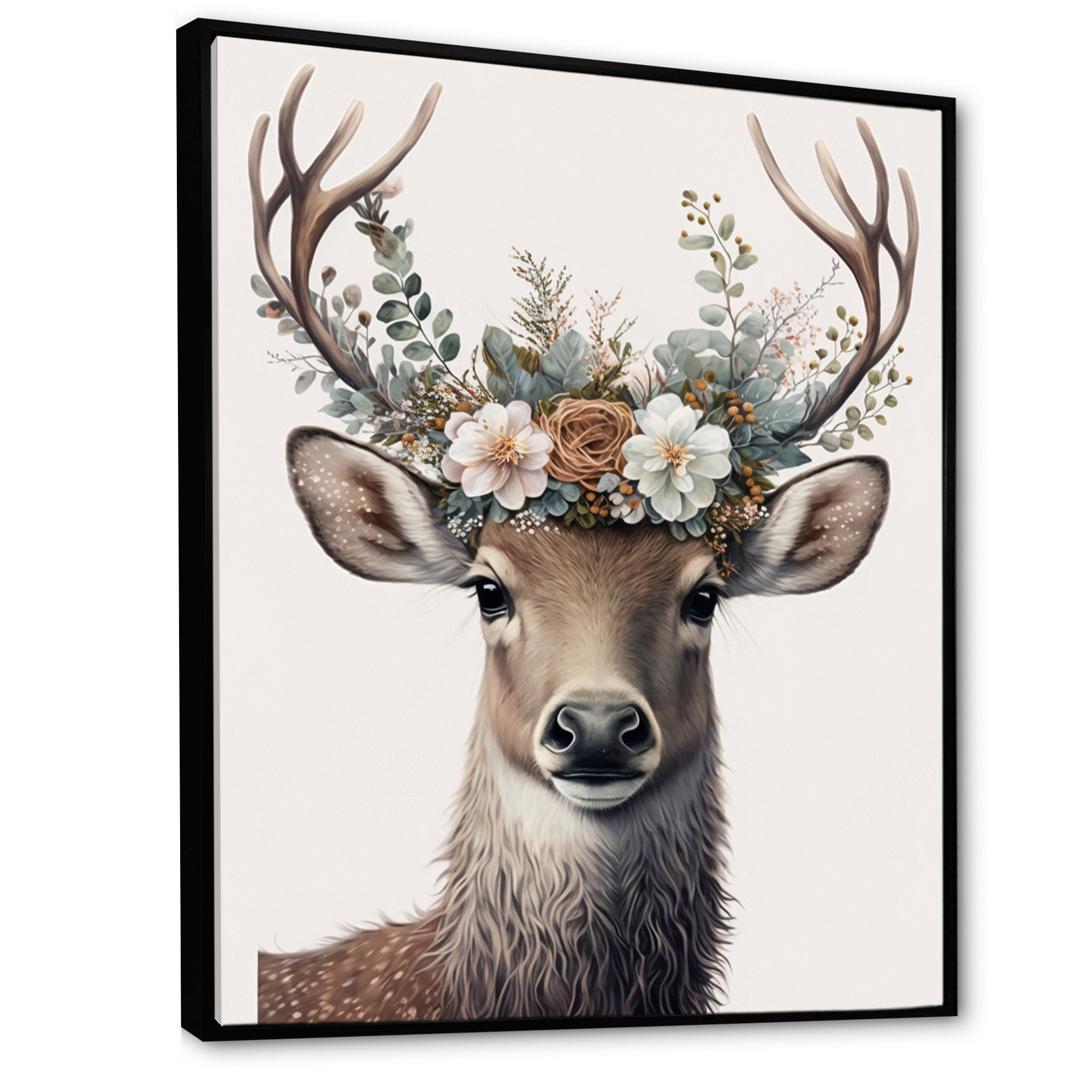 Trinx Cute Baby Caribou With Floral Crown IV " Cute Baby Caribou With ...