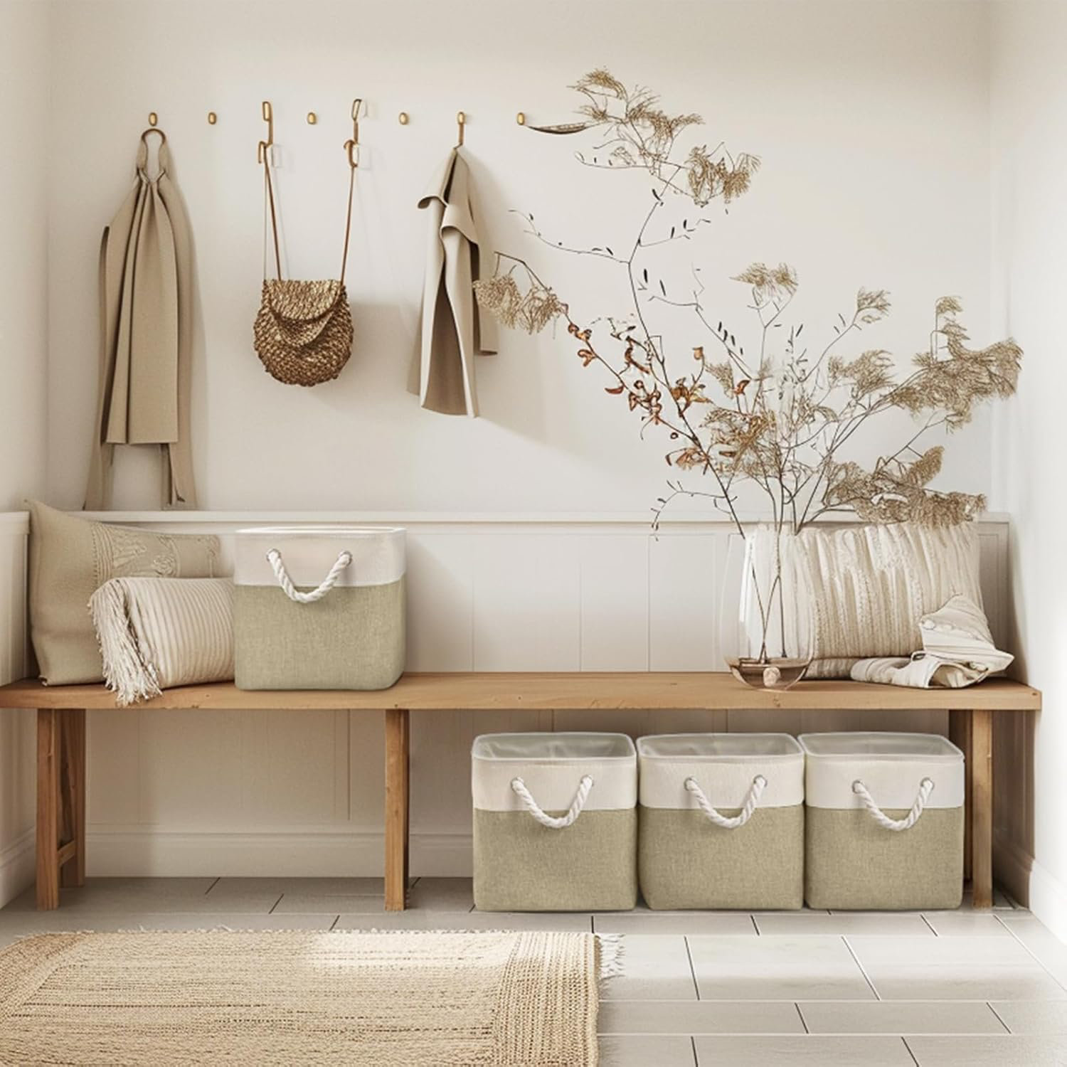 Hokku Designs 11X11 Cube Foldable Storage Box, 6 Pack Fabric Organizer ...