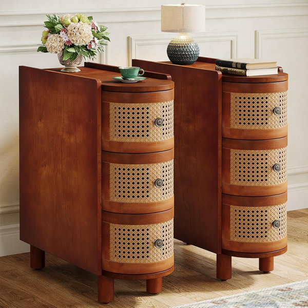 Bayou Breeze Bryoni 3 Drawer Solid Wood End Table | Wayfair