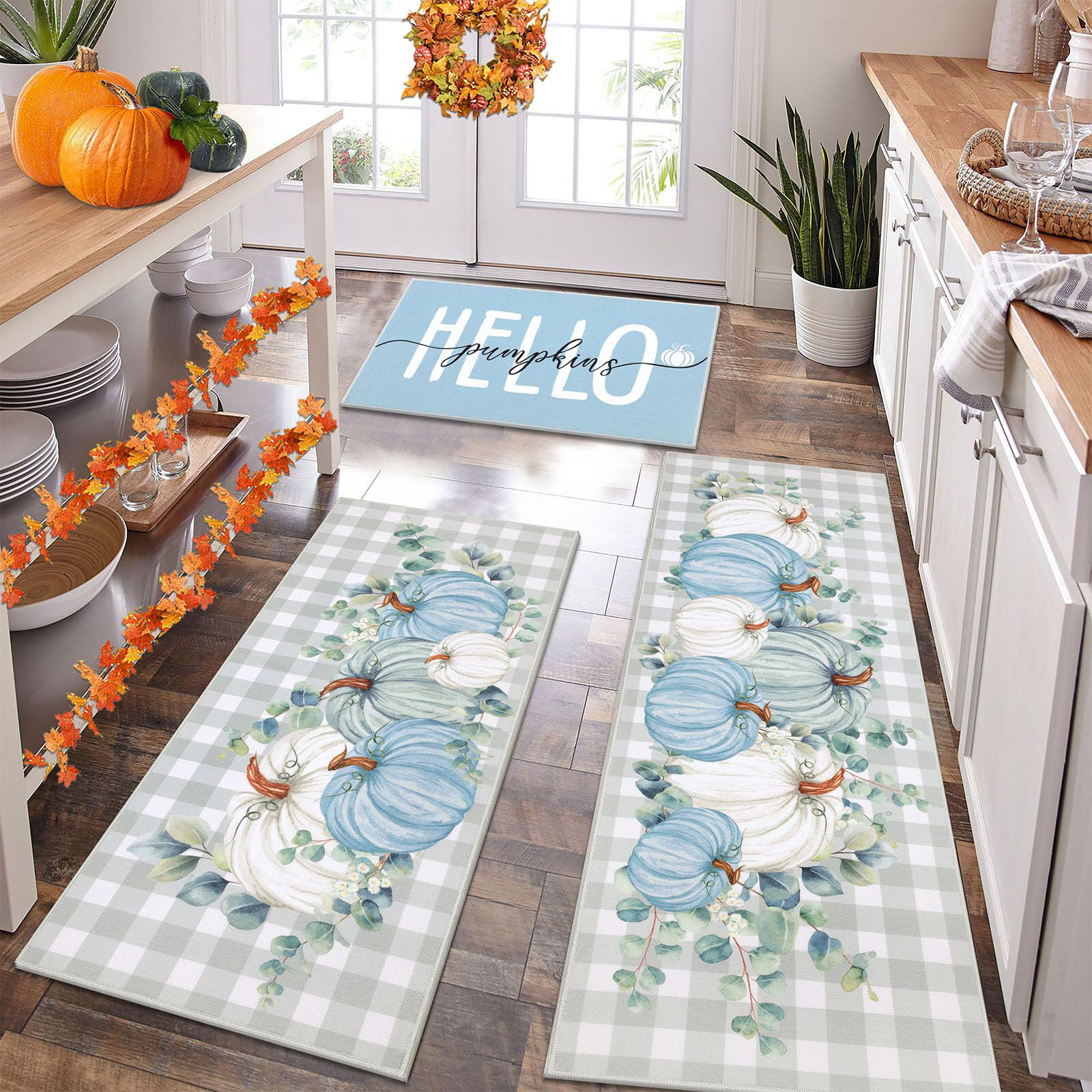 Rosalind Wheeler Non Slip Kitchen Rugs Sets of 3 | Wayfair